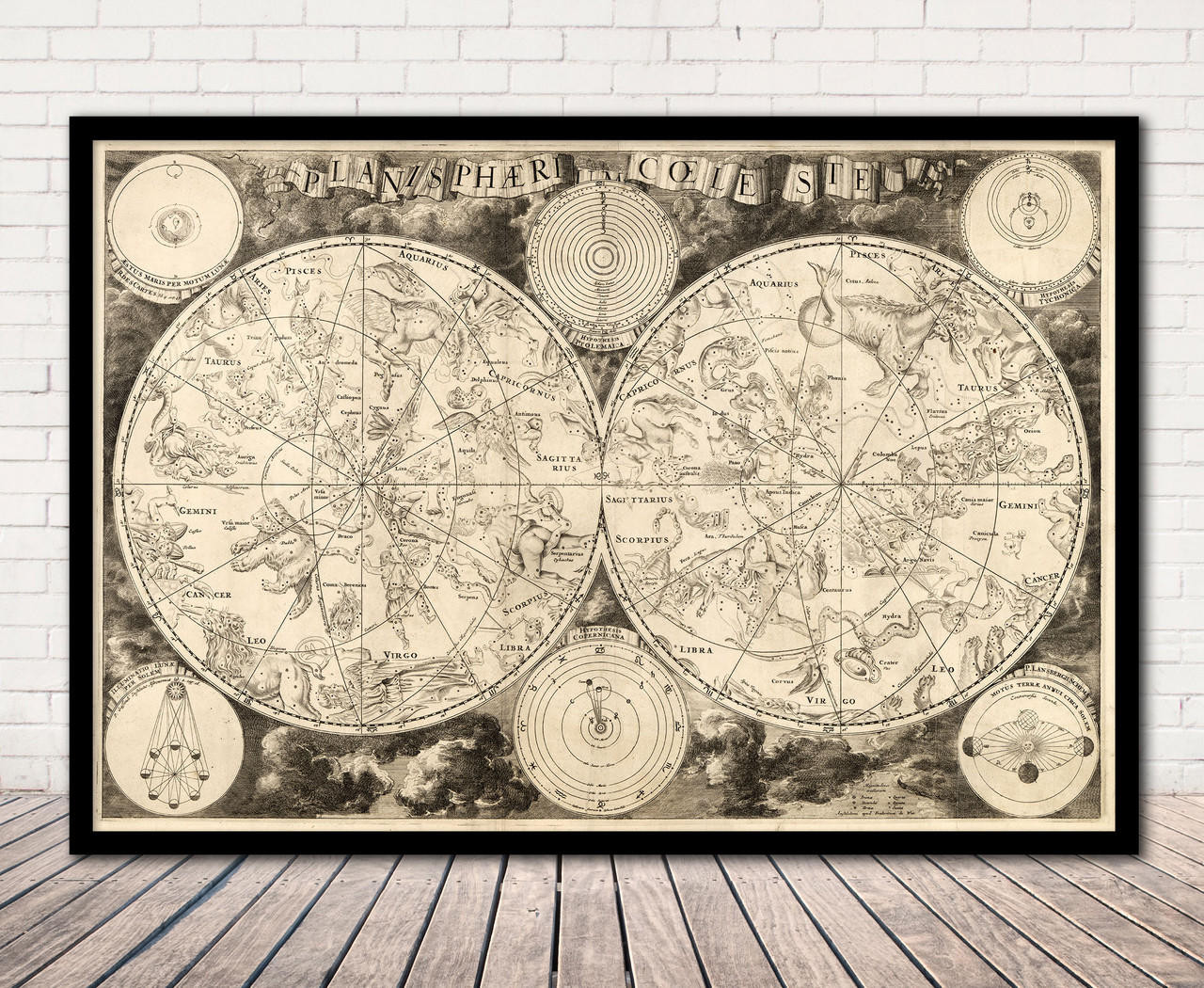 Antique 1690 Celestial Map "Planisphaerium Caeleste" - Vintage ...