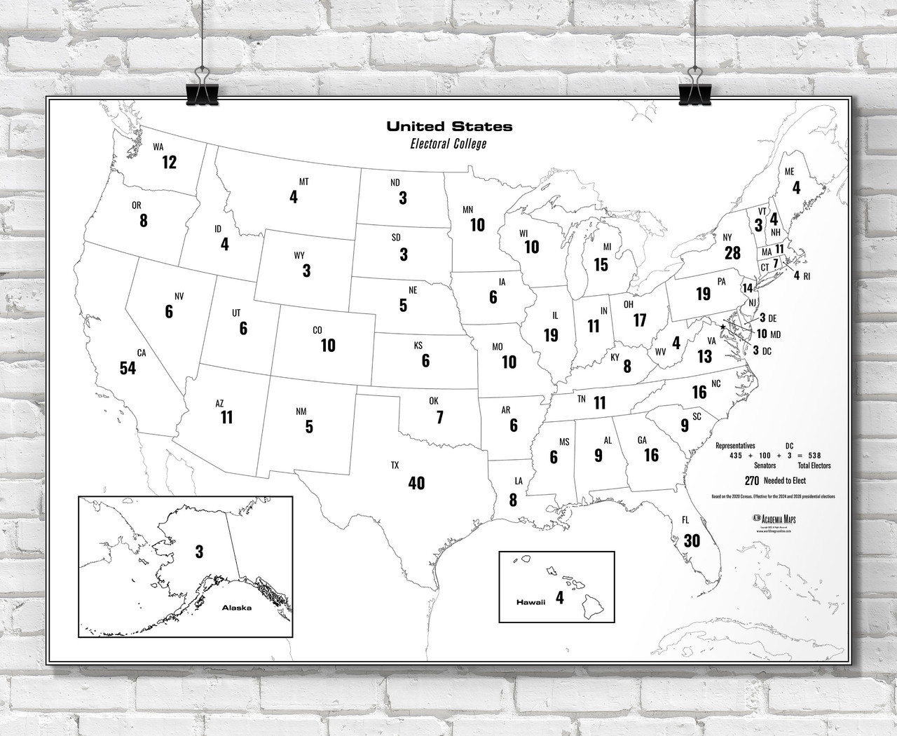 United States Electoral College Spring Roller Map - U.S. 2024 & 2028 ...
