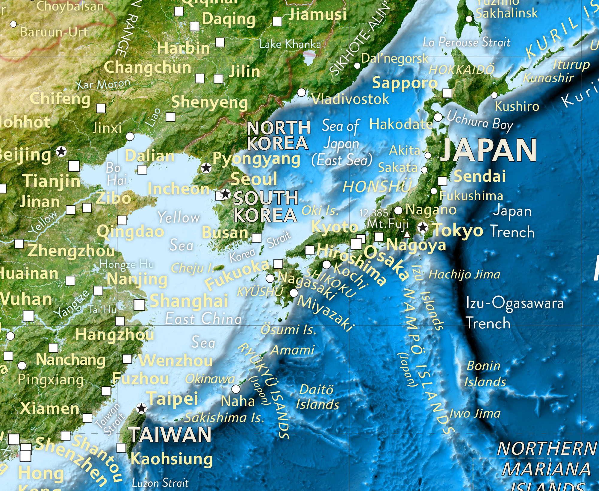 Pacific Centered Enhanced World Satellite Imagery Wall Map | World Maps ...