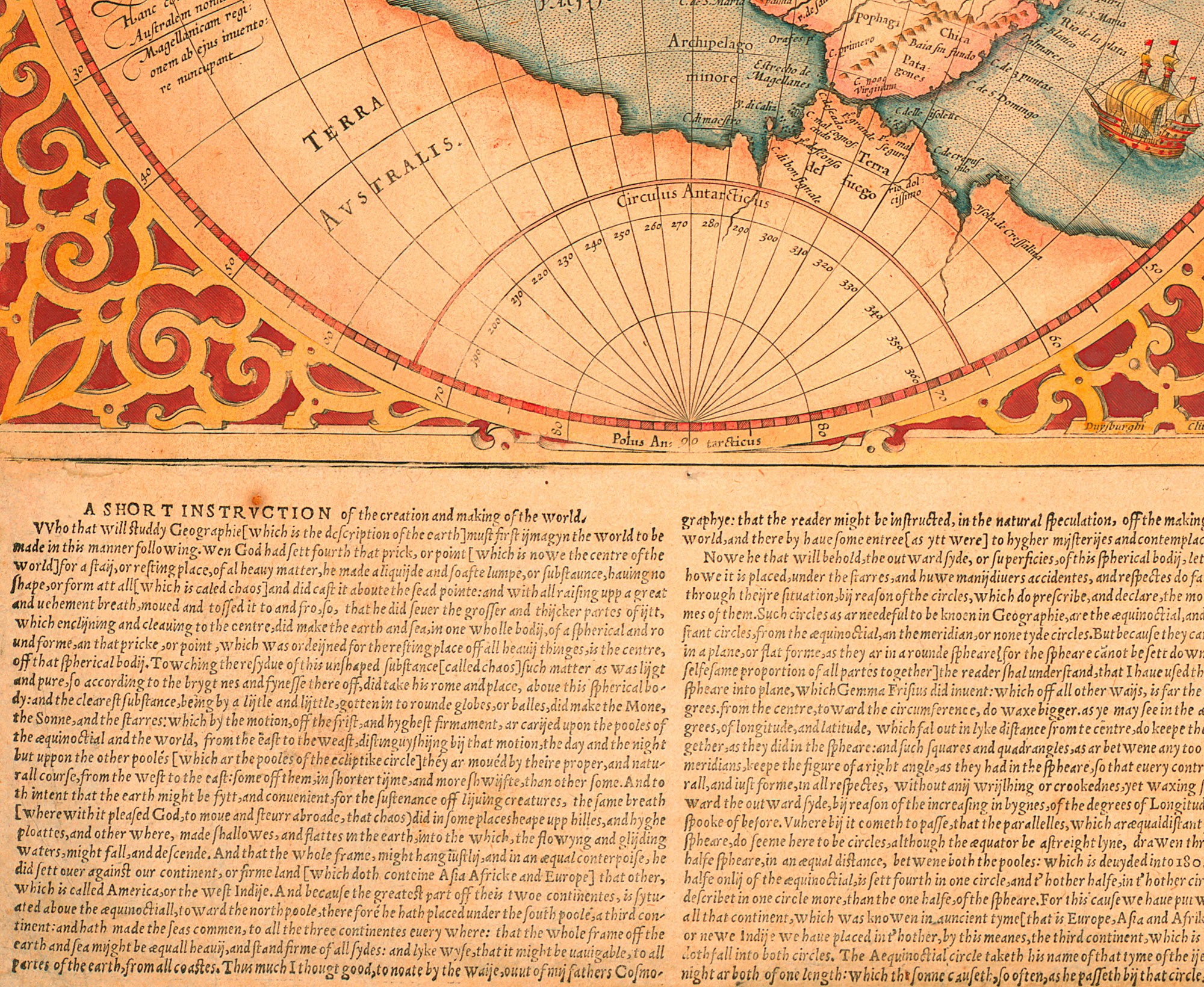 Historic World Map Print - 1637 w/ Supplemental Text | World Maps Online