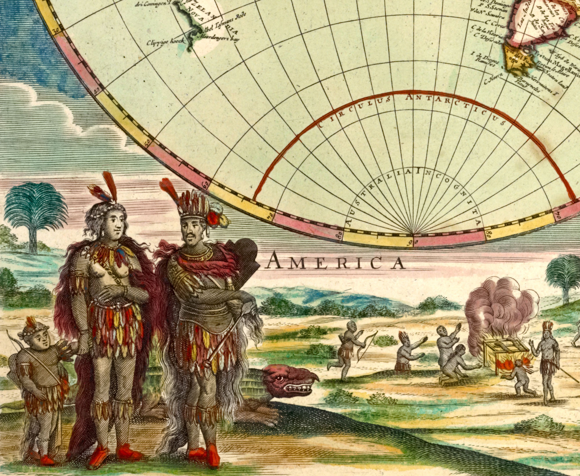 Historic World Map Antique Print - 1700's | World Maps Online