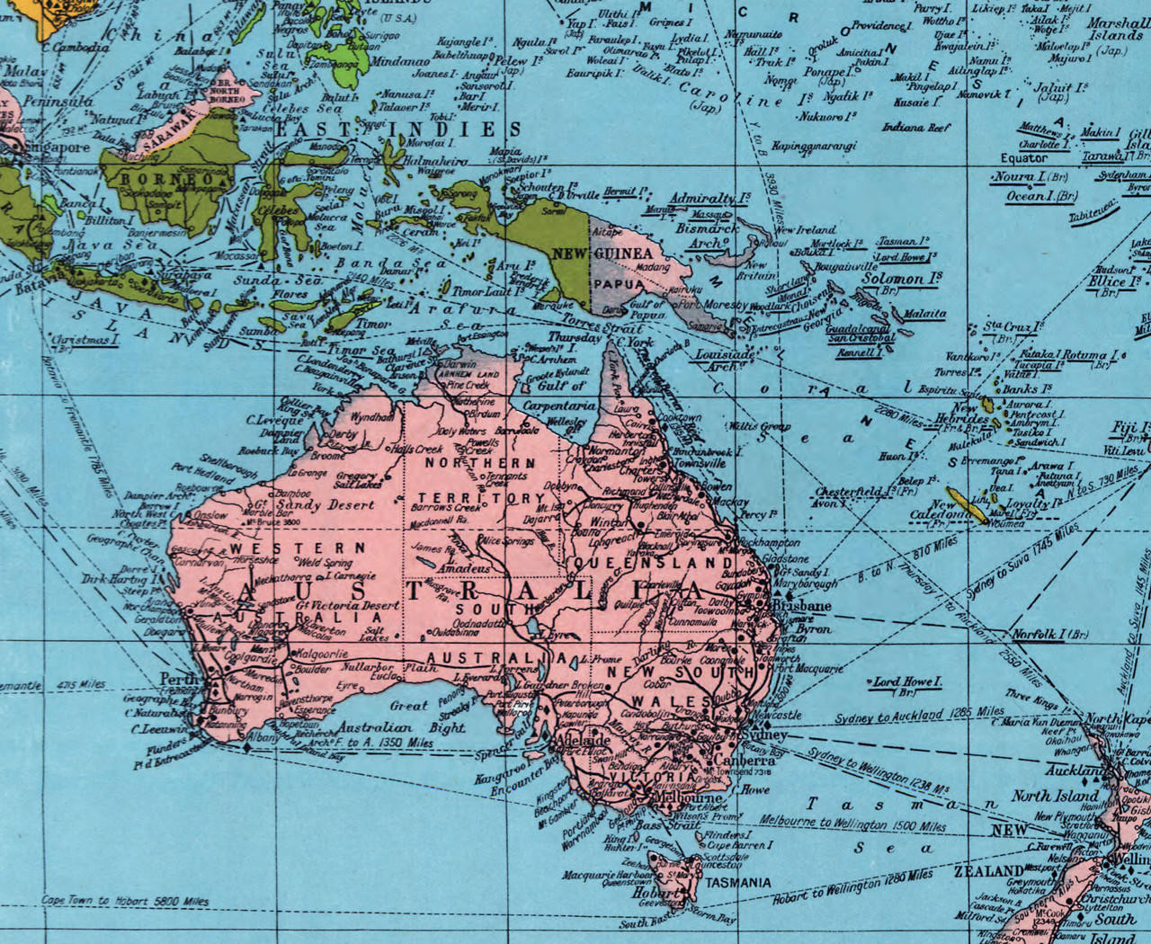 Vintage Map Print - World - 1942 | World Maps Online