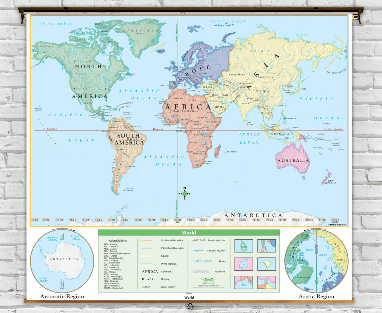 Beginner World Map on Spring Roller from Kappa Maps | World Maps Online