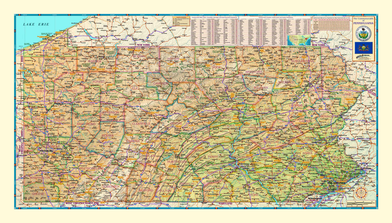 Pennsylvania Physical Geography Physical And Industrial Geography Of
