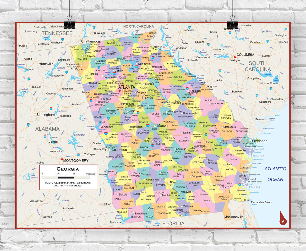 Georgia Wall Map - Political | World Maps Online