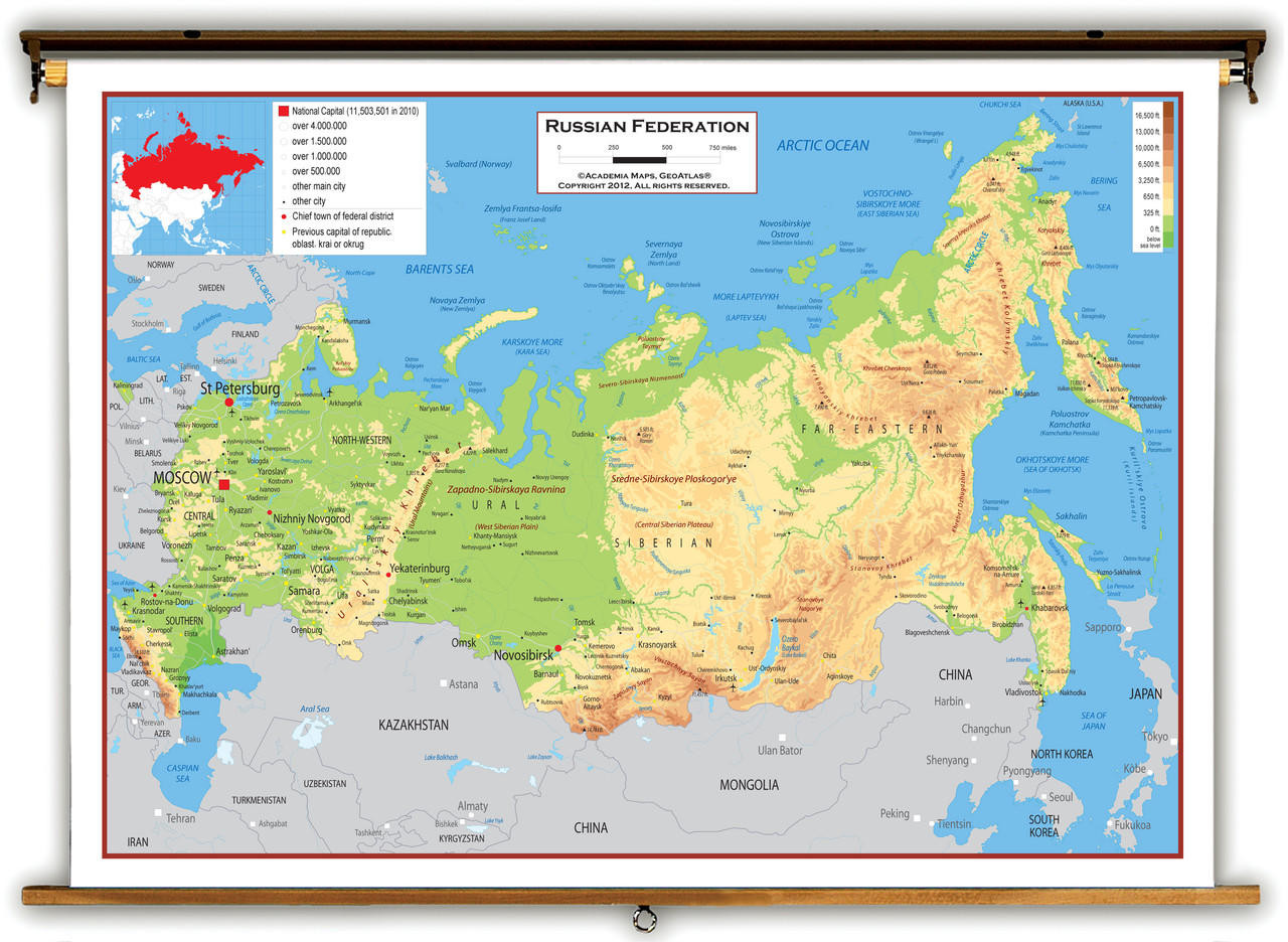 Russia Map And Russia Satellite Image General Maps And Atlases Of