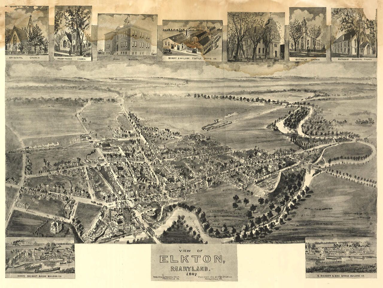 Historic Map - Elkton, MD - 1907 | World Maps Online