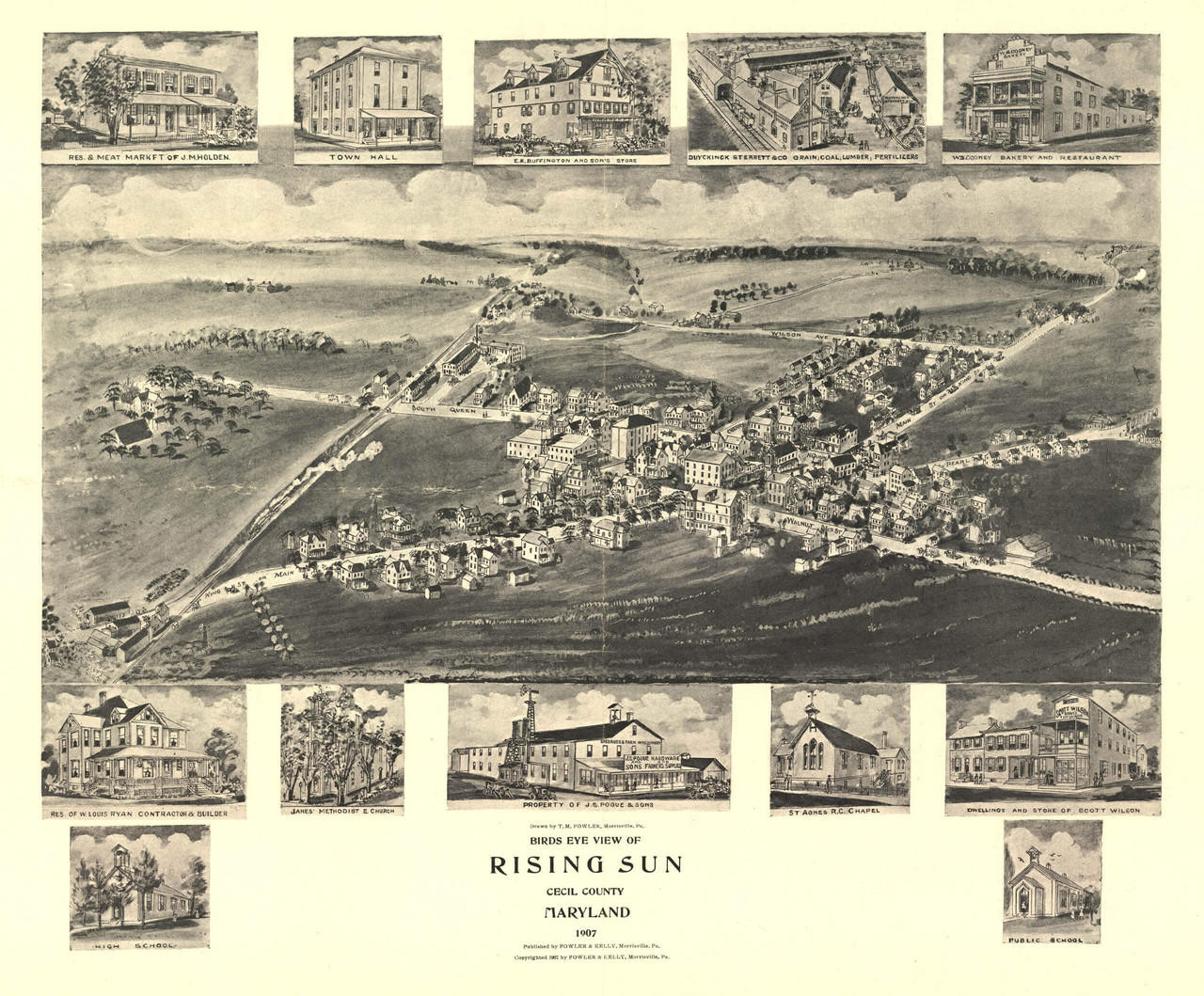 Historic Map - Rising Sun, MD - 1907 | World Maps Online