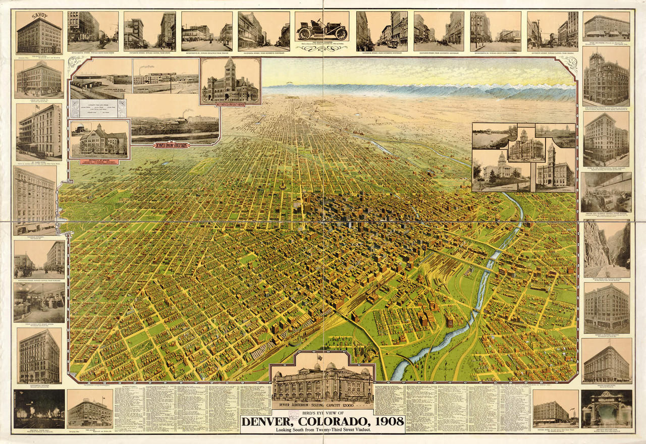 Historic Map - Denver, CO - 1908 | World Maps Online
