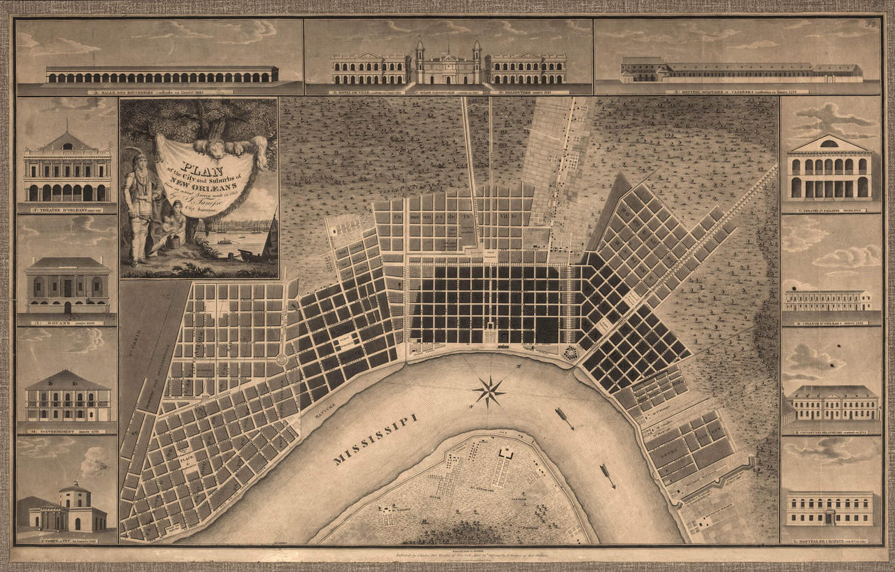 Historic Map - New Orleans, LA - 1815 | World Maps Online