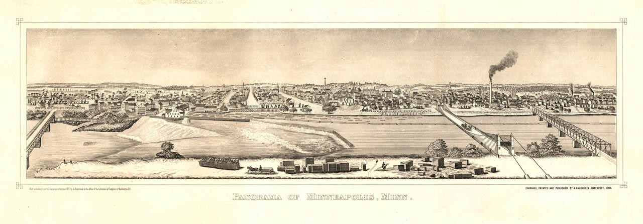 Historic Map - Minneapolis, MN - 1873 | World Maps Online