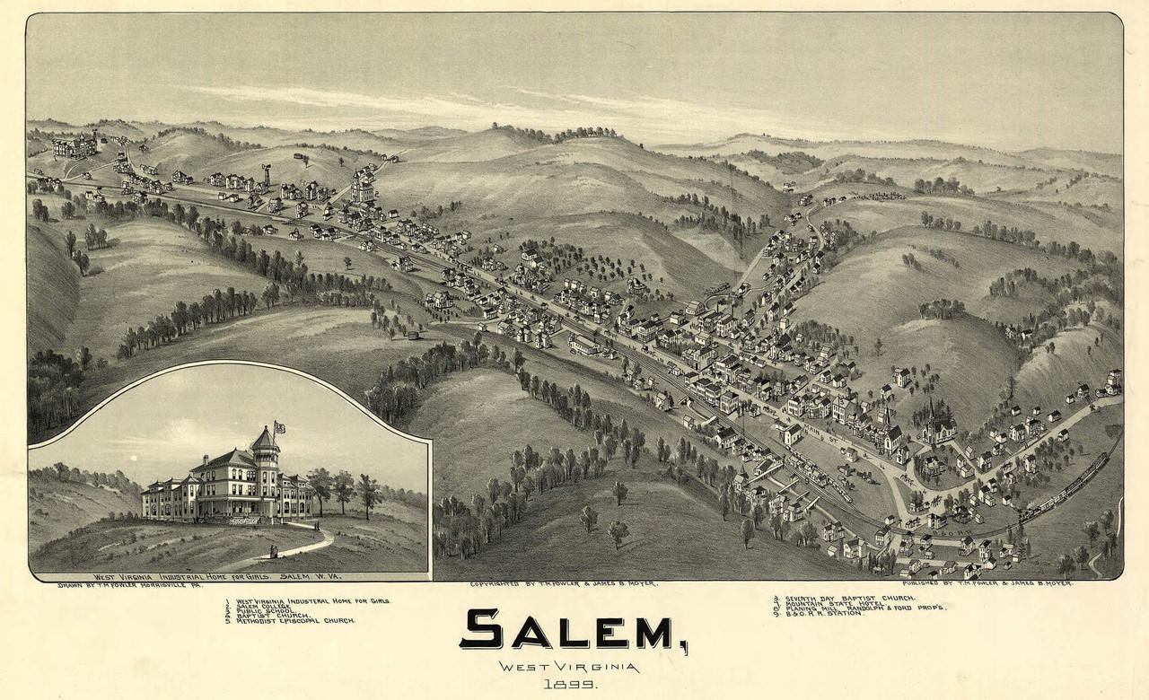 Historic Map - Salem, WV - 1899 | World Maps Online