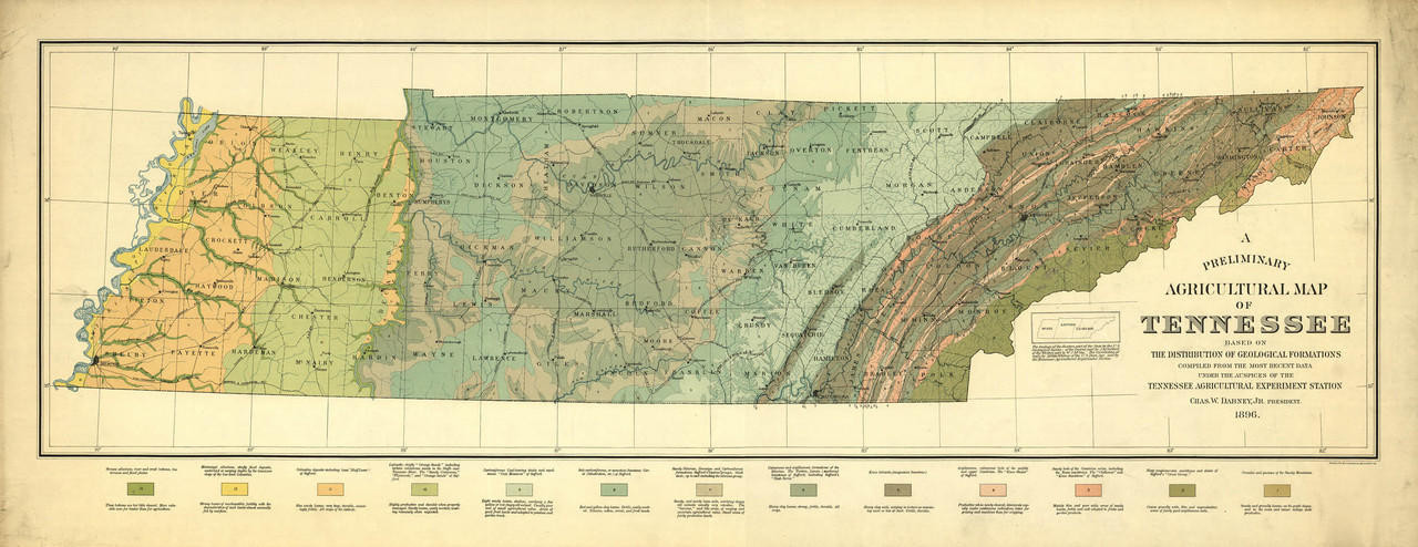 Historic Map - Tennessee - 1896 | World Maps Online