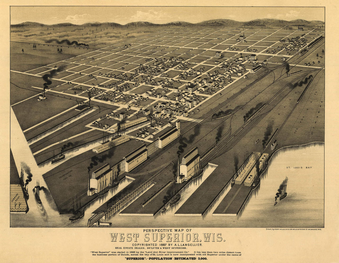 Historic Map - West Superior, WI - 1887 | World Maps Online