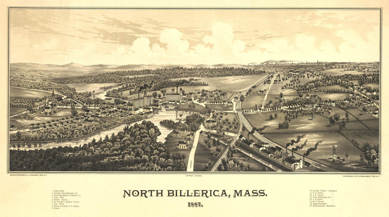 Historic Map - North Billerica, MA - 1887 | World Maps Online