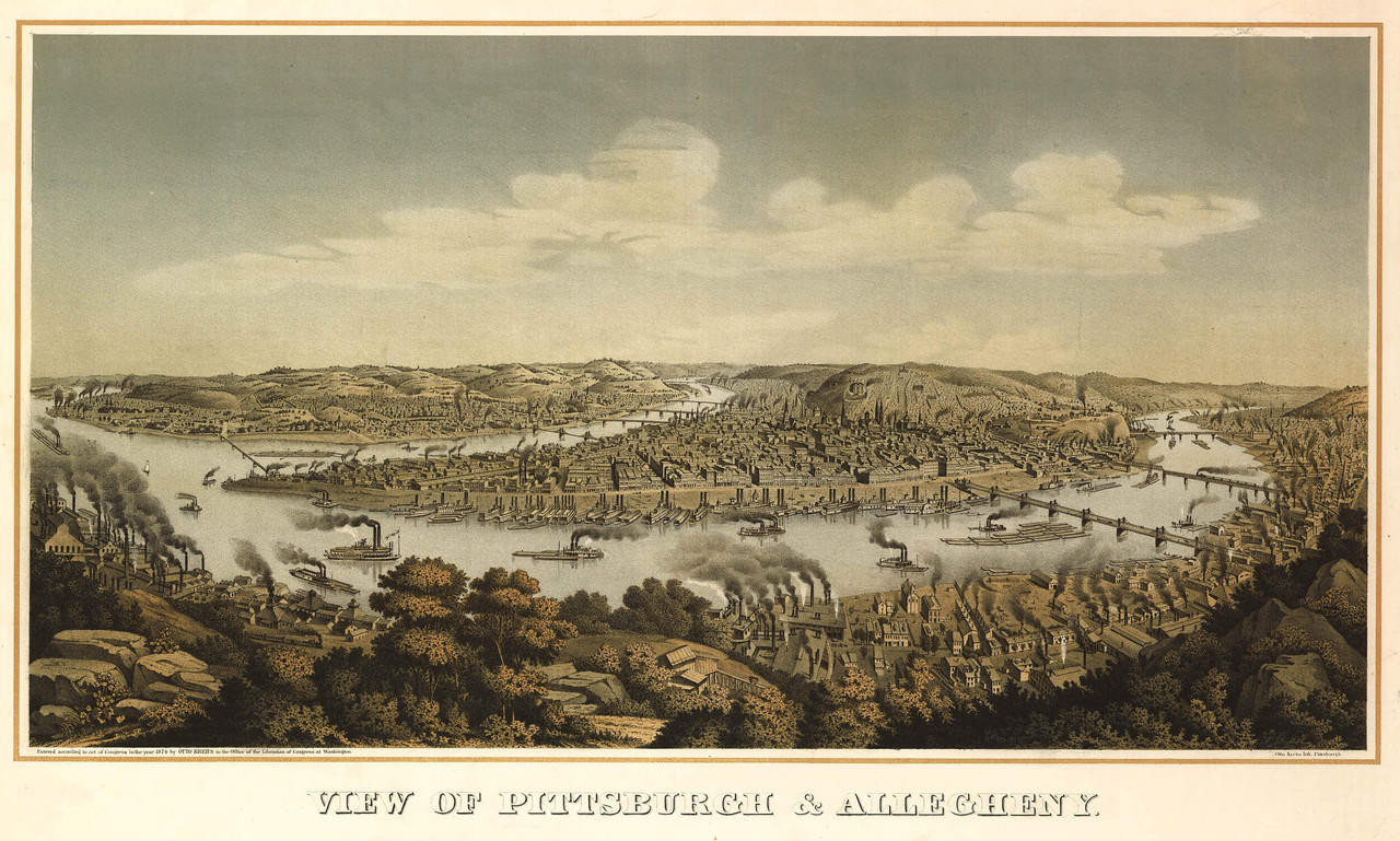Historic Map - Pittsburgh, PA - 1874 | World Maps Online