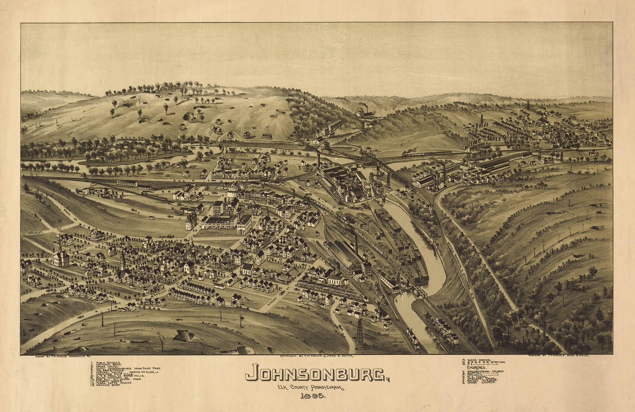 Historic Map - Johnsonburg, PA - 1895 | World Maps Online
