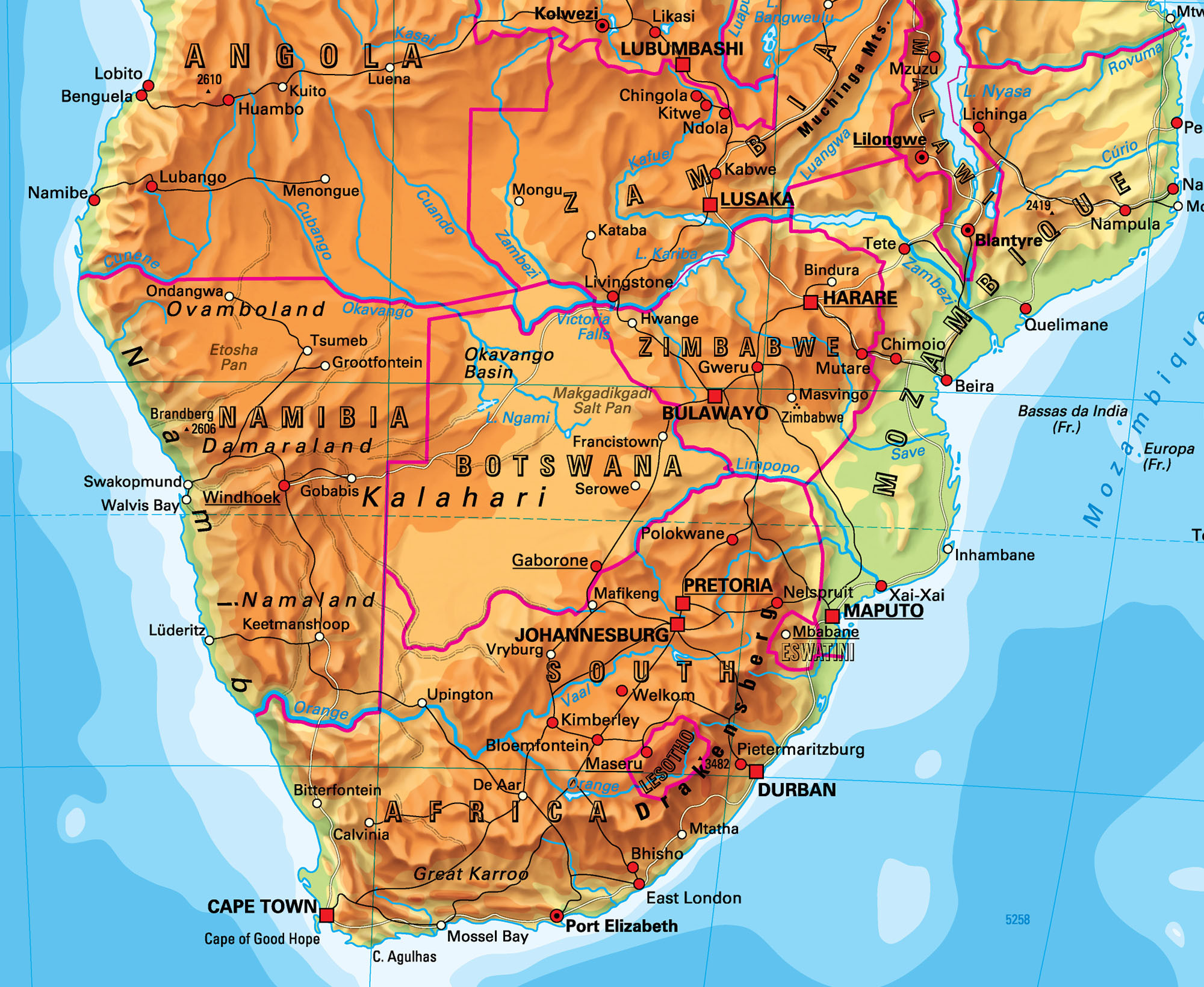 Physical Map Of Africa For Kids Map Of Africa | Worksheet