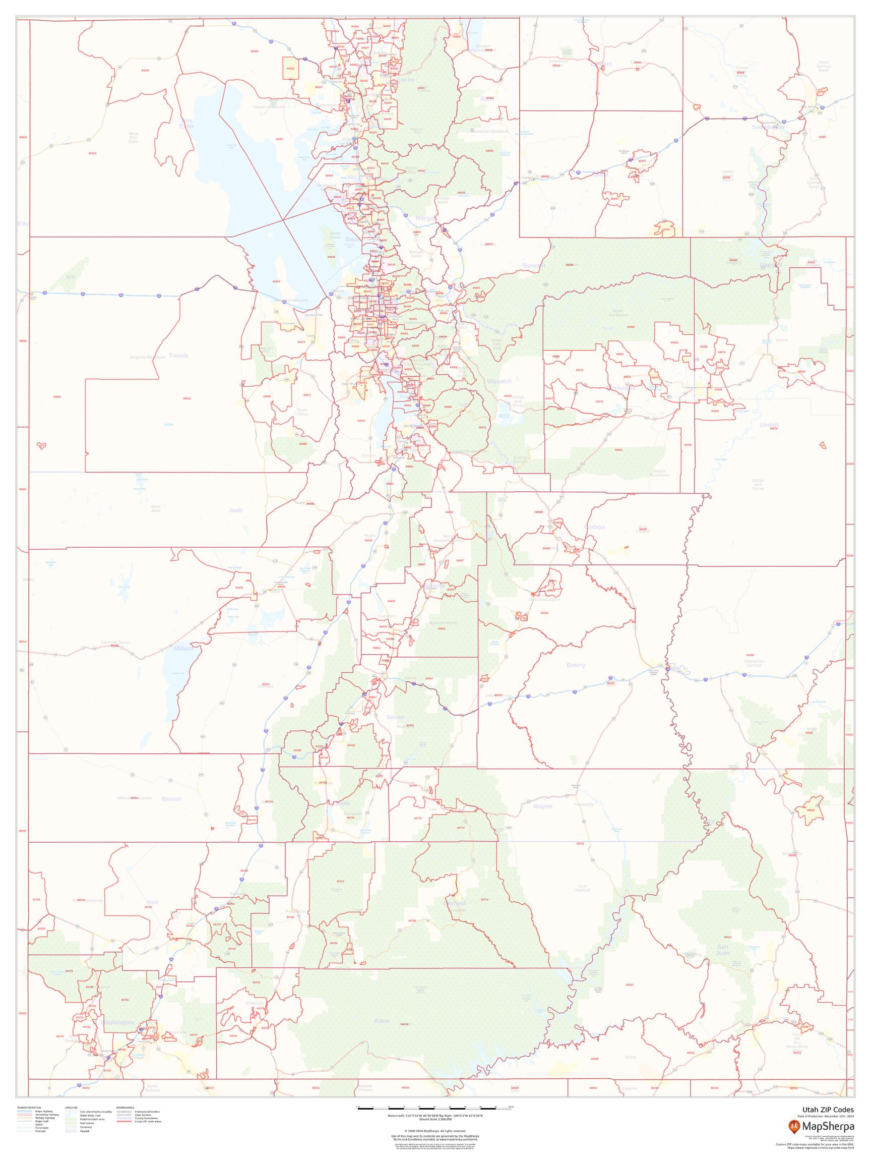 Utah ZIP Code Map