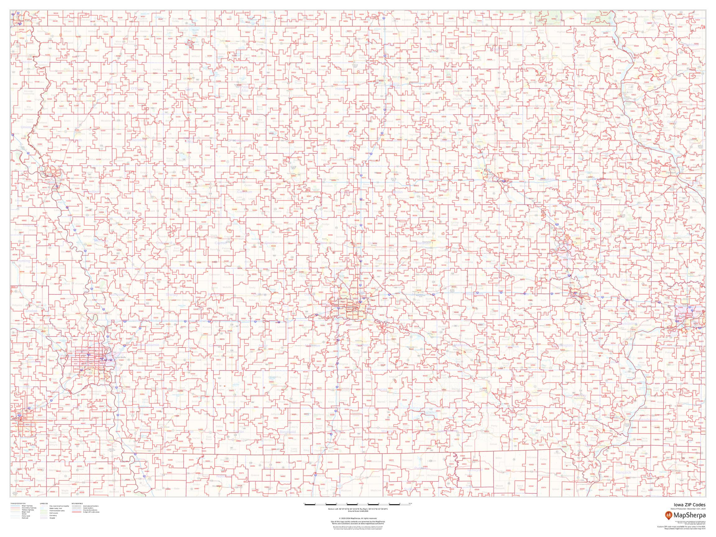 Iowa ZIP Code Map