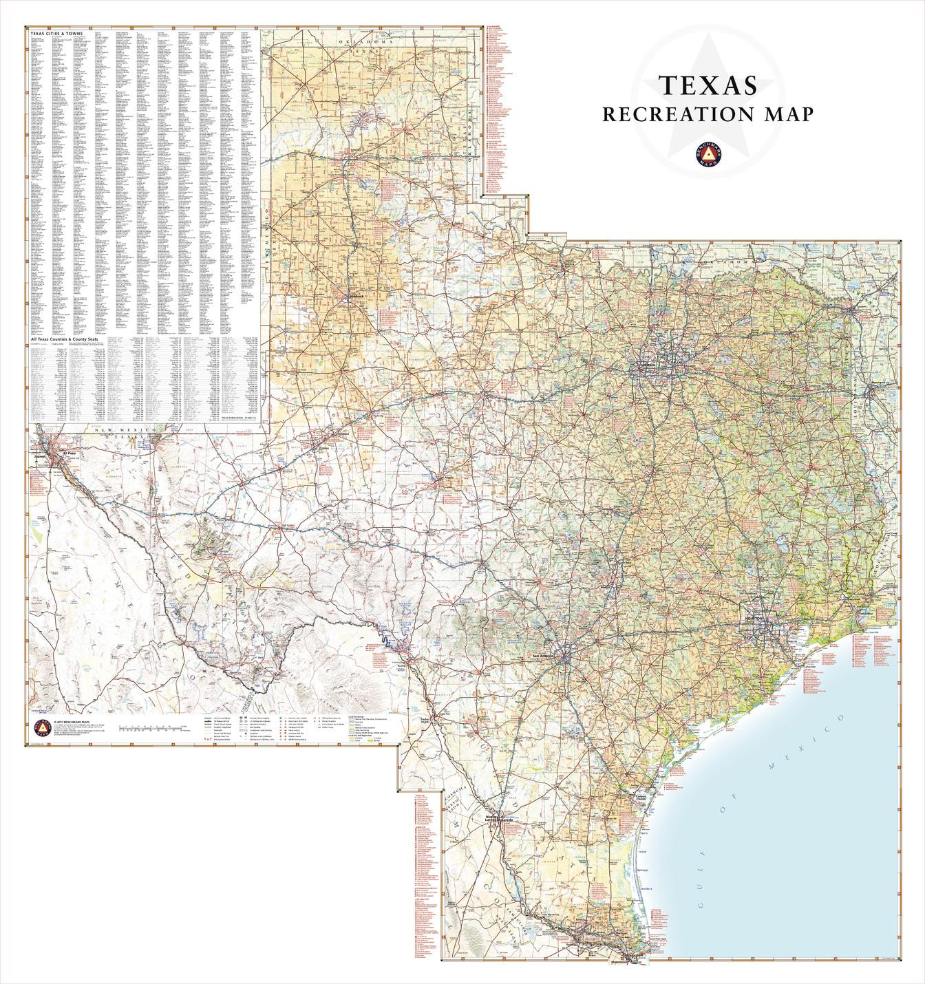 Texas Recreation Wall Map