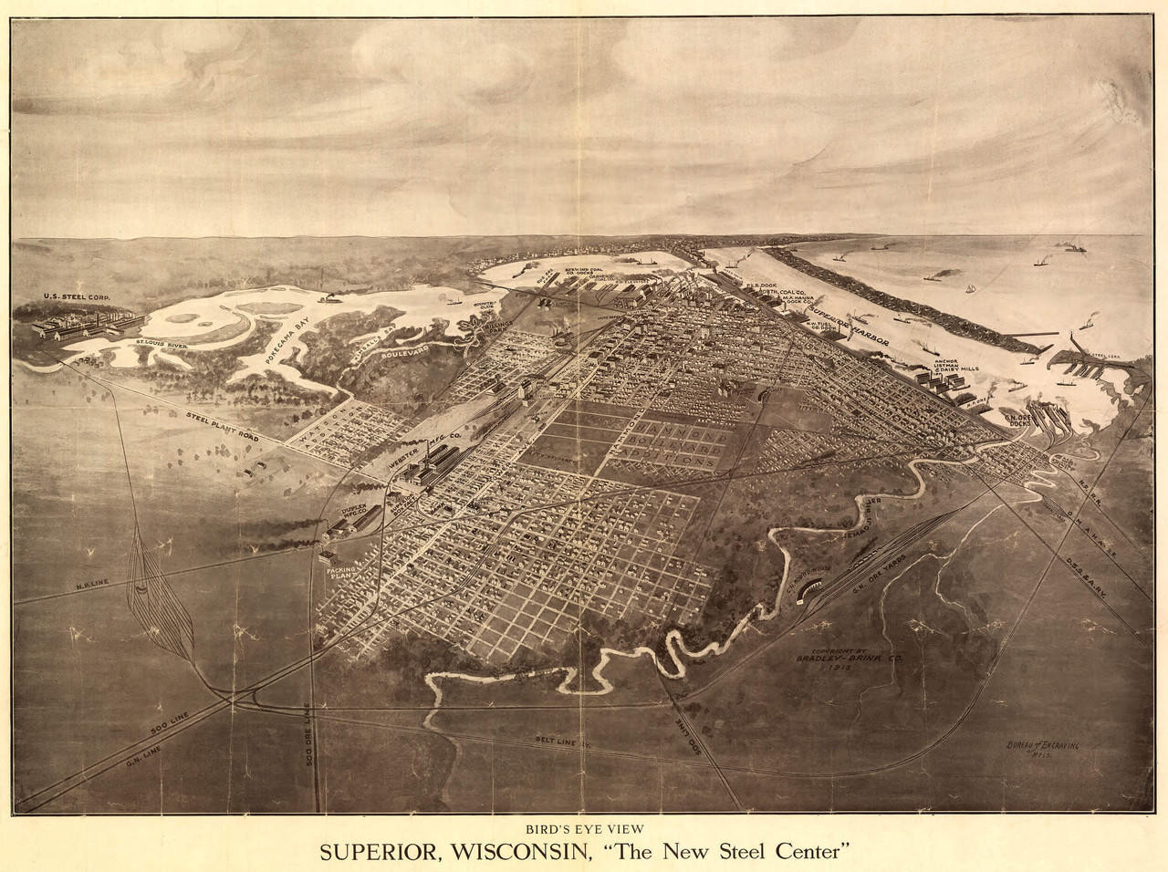 Historic Map - Superior, WI - 1913 | World Maps Online