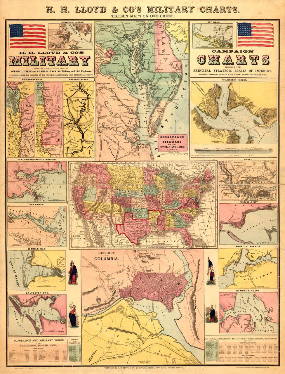 Historic Map - United States - Civil War - Military Charts - 1861 ...