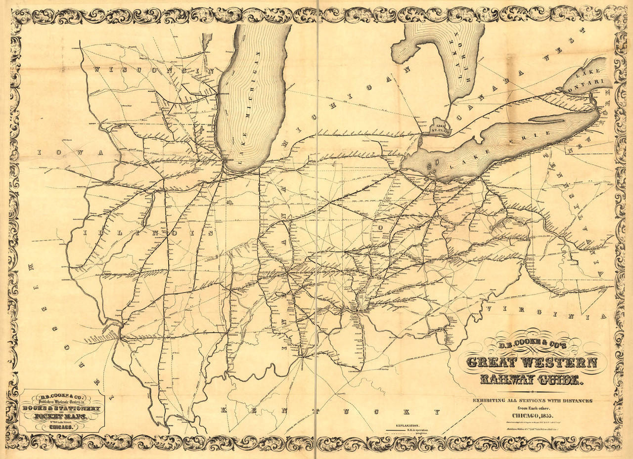 Historic Railroad Map of the Midwest - 1855 | World Maps Online