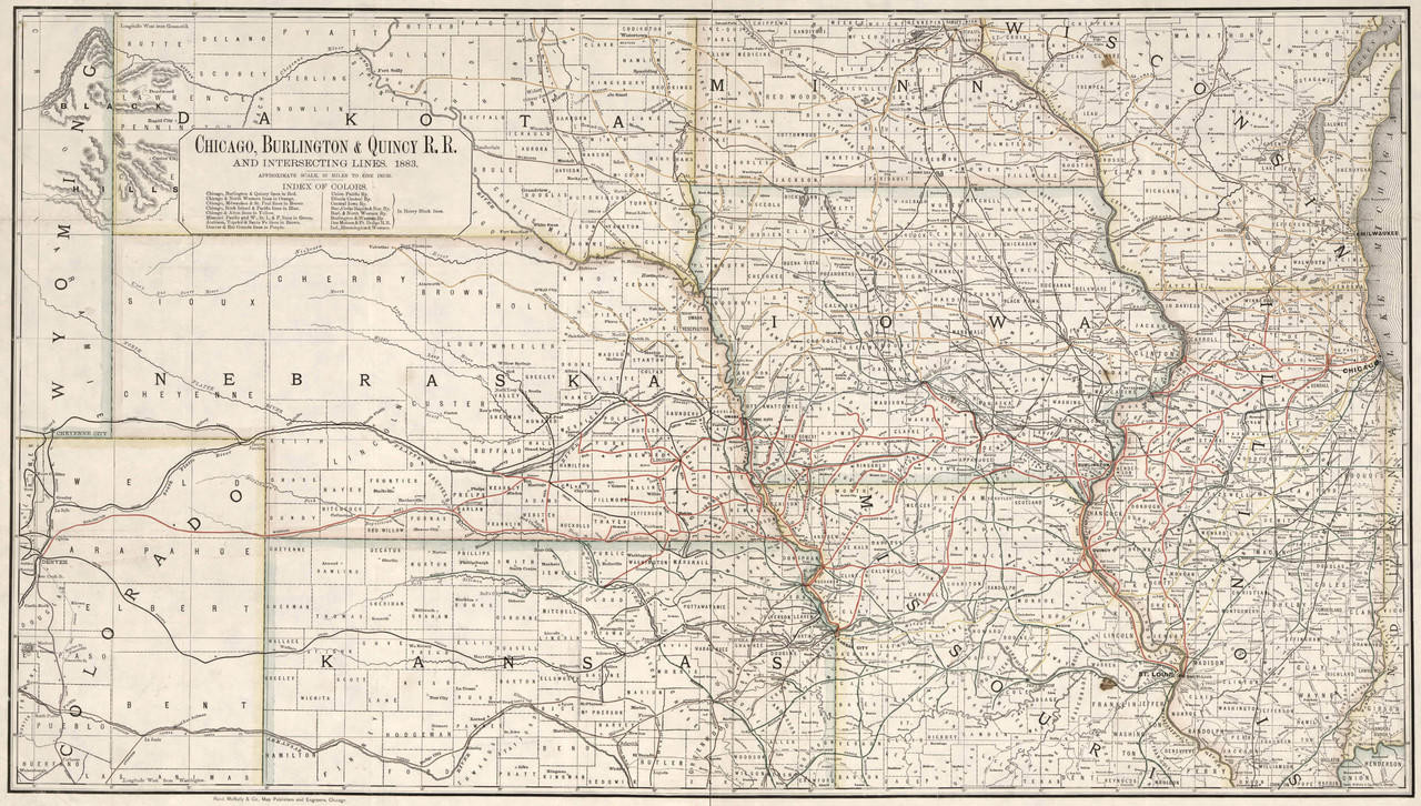 Historic Railroad Map of the Midwest - 1883 | World Maps Online