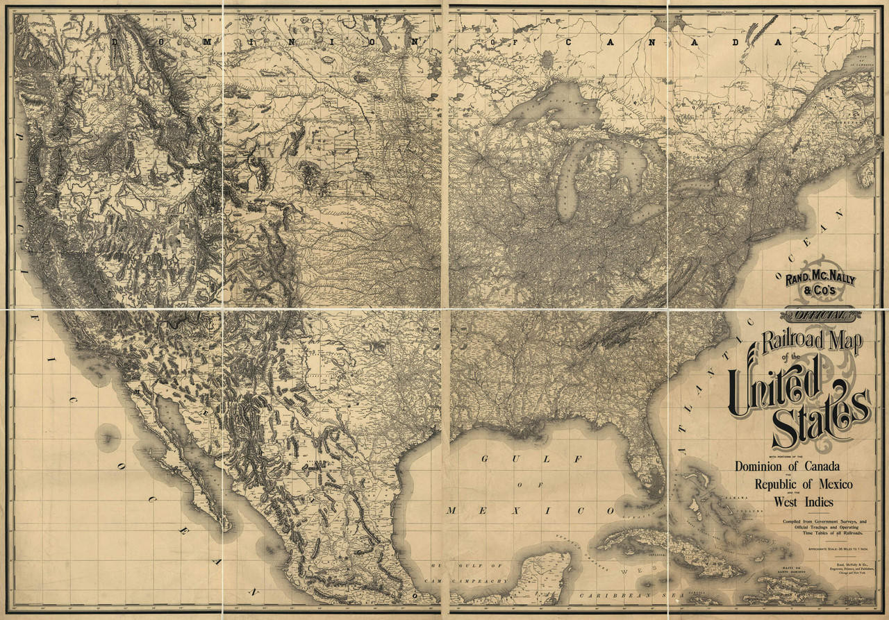 Historic Railroad Map of the United States - 1893 | World Maps Online