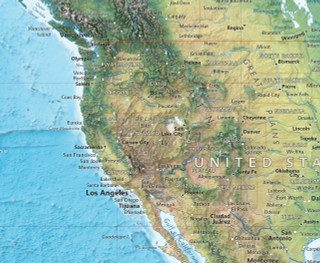 Natural World Physical Wall Map | World Maps Online