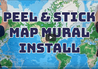 Standard Blue Ocean World Political Map Wall Mural | World Maps Online