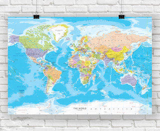 Soft Colors World Political Wall Map | World Maps Online