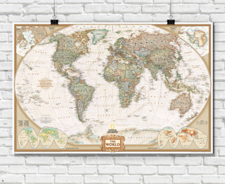 Personalized National Geographic World Executive Political Map | World ...