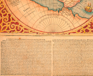 Historic World Map Print - 1637 w/ Supplemental Text | World Maps Online