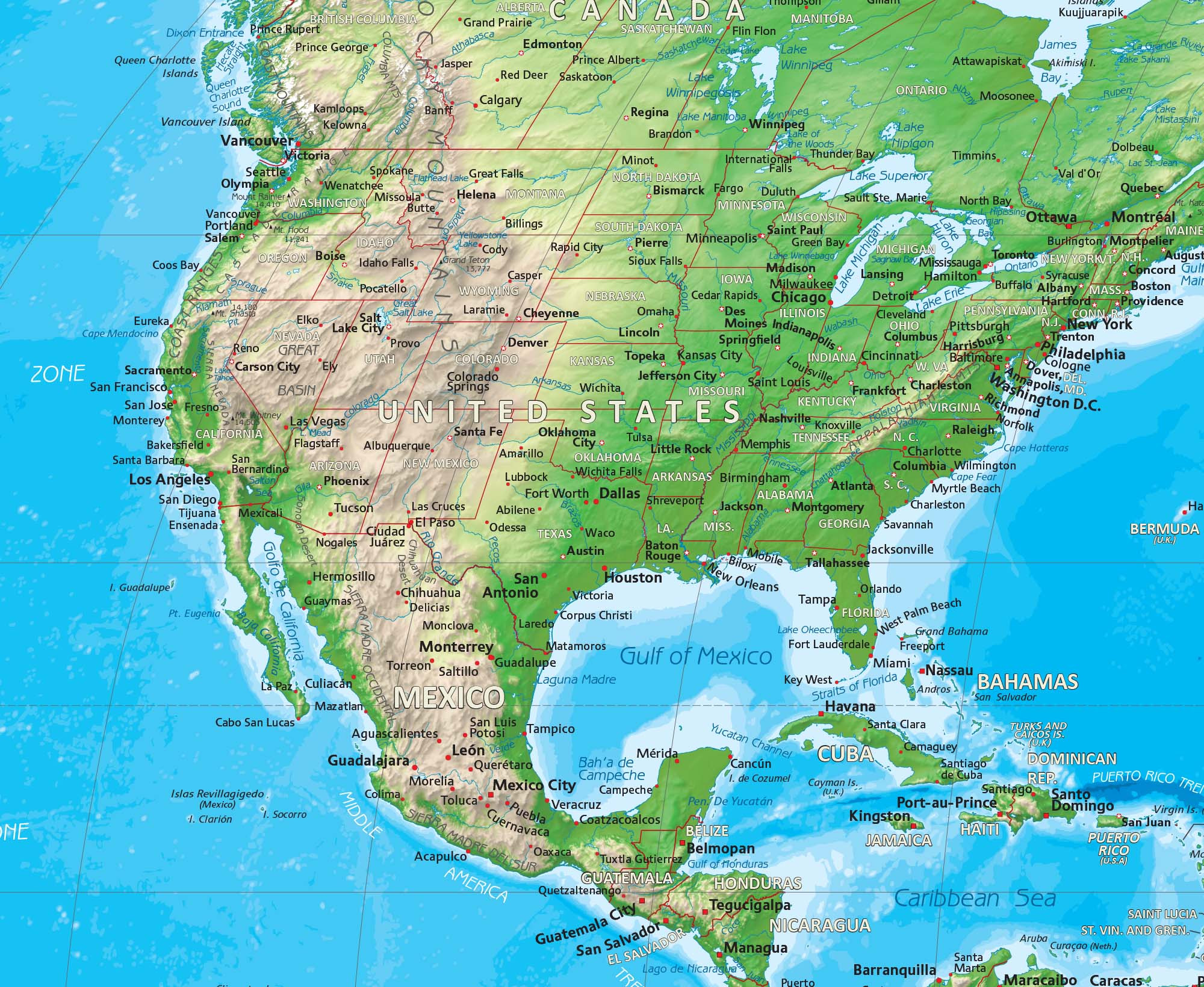 Detailed World Physical Wall Map - Robinson Projection | World Maps Online