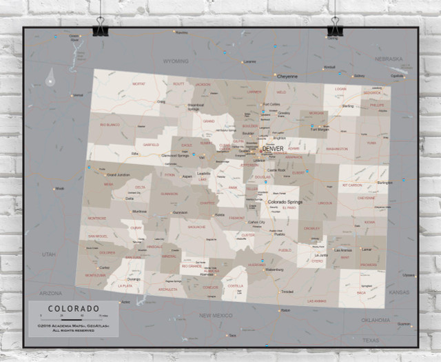 Colorado State Wall Maps | World Maps Online
