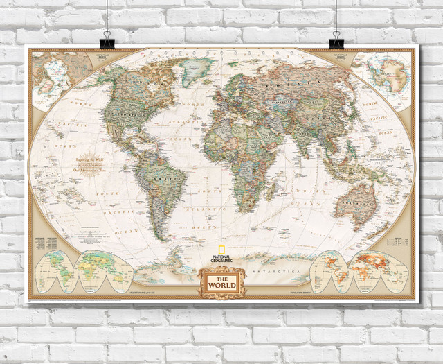 National Geographic World Executive Political Wall Map | World Maps Online