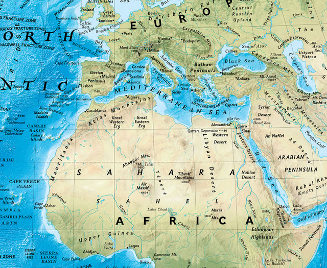 National Geographic World Physical Wall Map | World Maps Online