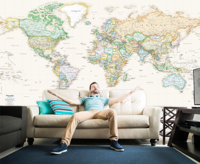 Executive World Political Map Wall Mural | World Maps Online