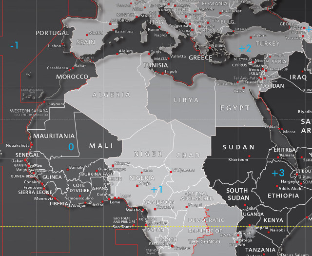 World Time Zones Wall Map Mural - Removable Wallpaper | World Maps Online