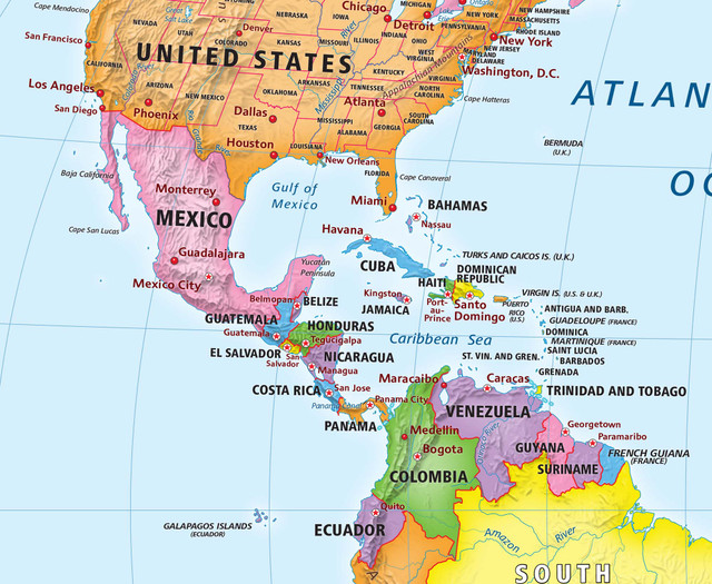 Primary Learning Classroom World Map Removable Wallpaper Mural | World ...