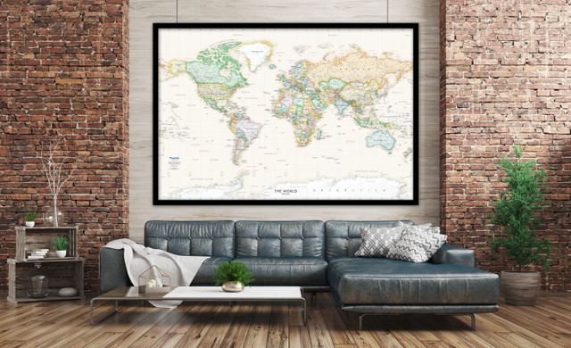 Executive World Political Wall Map | World Maps Online