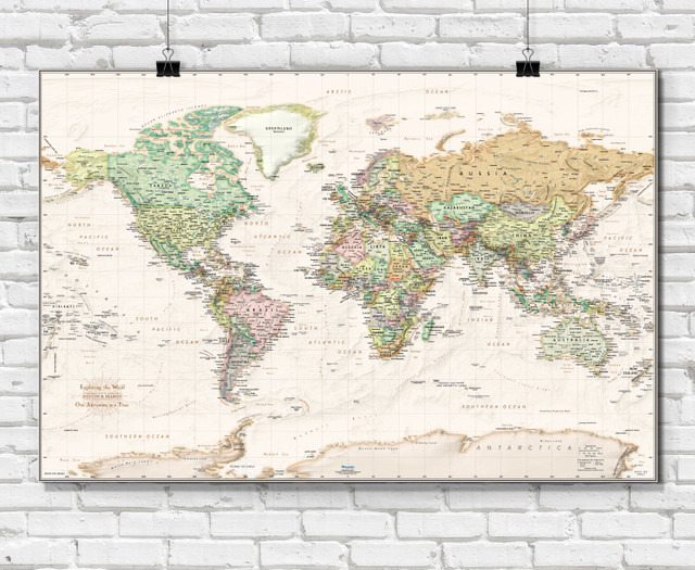 Personalized World Map - Executive Political Map | World Maps Online