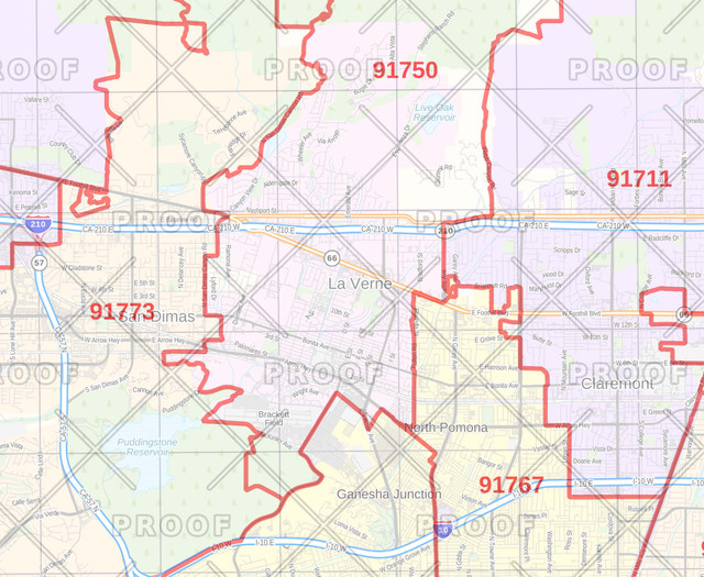 Zip code wall maps