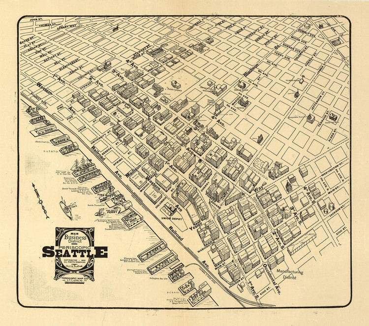 Historic Map - Seattle, WA - 1884 | World Maps Online