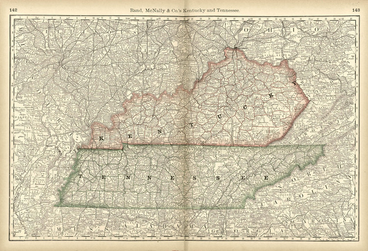 Historic Railroad Map of Kentucky - 1891 | World Maps Online