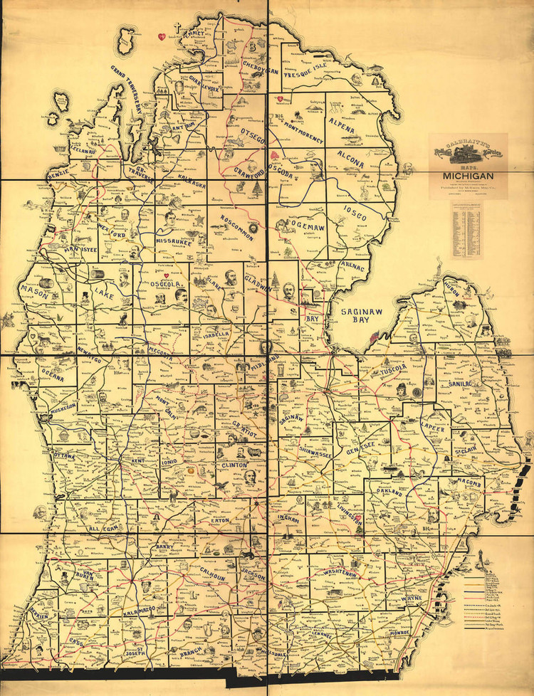 Historic Railroad Map of Michigan - 1867 | World Maps Online