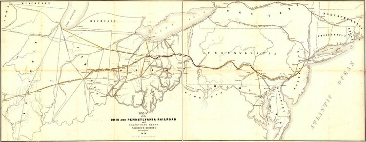 Historic Railroad Map of Ohio & Indiana - 1850 | World Maps Online