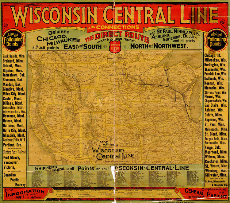 Historic Railroad Map of Wisconsin - 1857 - Milwaukee and Horicon ...